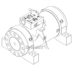 Rotating cylinder HELAC L30-17- 180° 1900 Nm mounting feet S1 + valve