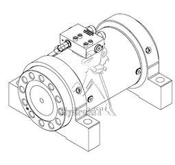 Rotating cylinder HELAC L30-42- 180° 4700 Nm mounting feet S2 + valve