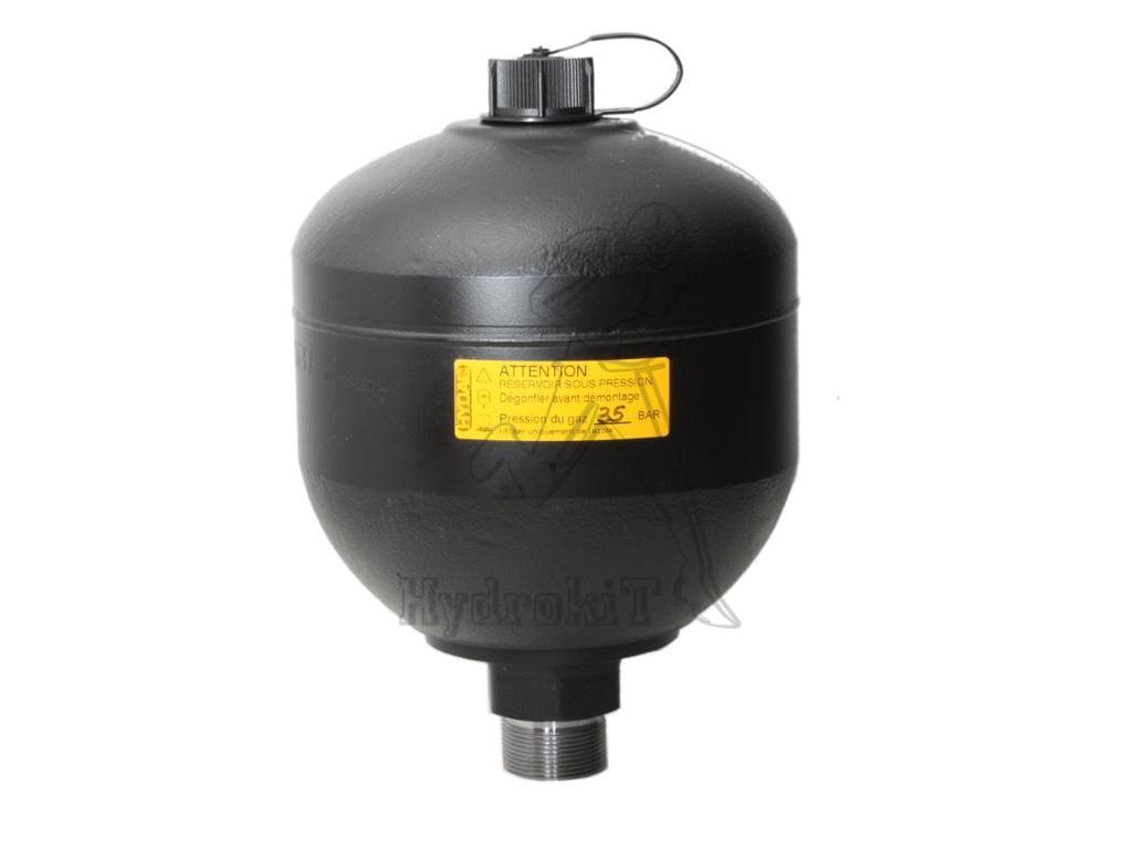 Hydraulic accumulator with diaphragm 1.4 litre inflated to 35 bar