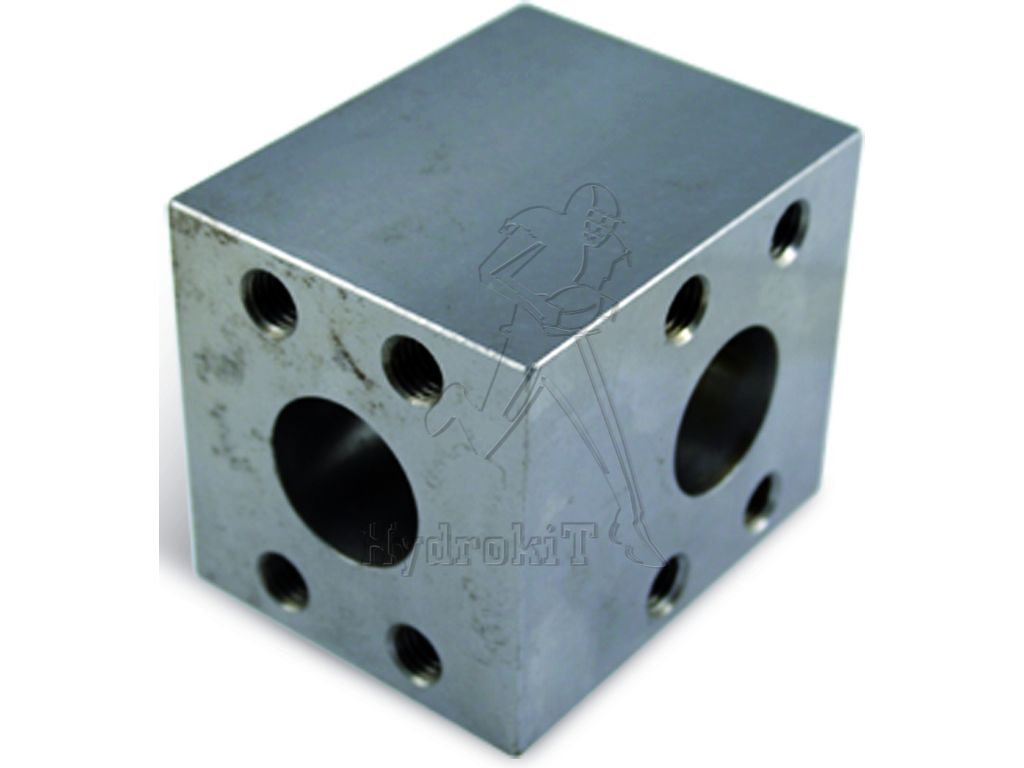 "Bloc hydraulique en T 1"" SAE 6000 psi sans gorge"