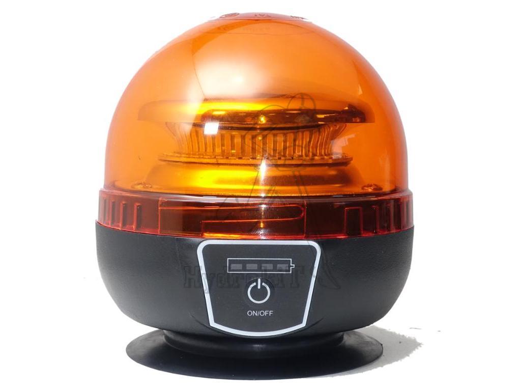 Gyrophare à led autonome rechargeable sur batterie Homologué R65- 12-24 vdc