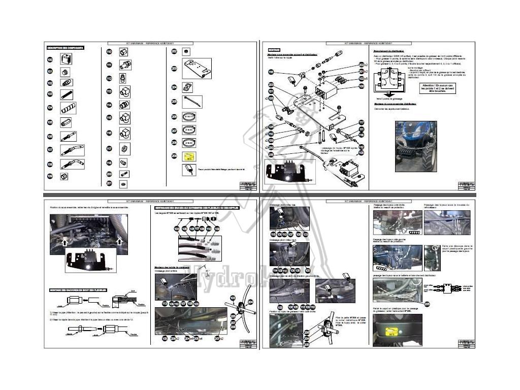 Kit graissage monopoint pont avant SuperSteer NewHolland T4