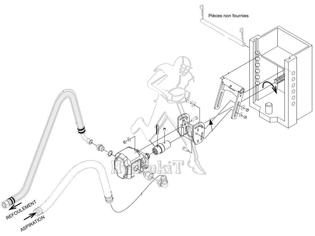 Hydraulic pump kit 90 cm3 support and hoses PTO mounted