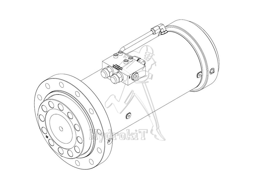 Rotating cylinder HELAC L30-42- 360° 4700 Nm flange S1+ valve