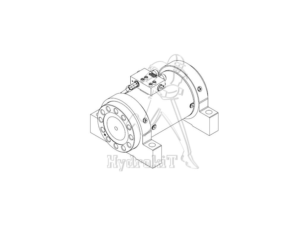 Rotating cylinder HELAC L30-42- 090° 4700 Nm mounting feet S2 + valve