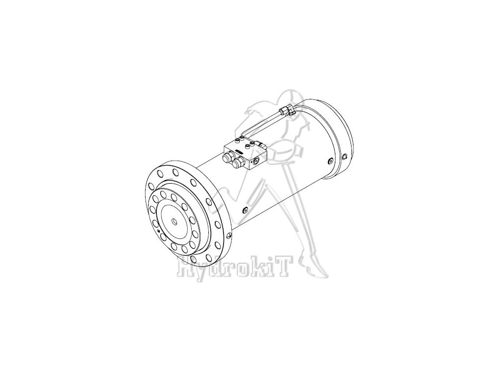 Rotating cylinder HELAC L30-65- 360° 7300 Nm flange S1+ valve