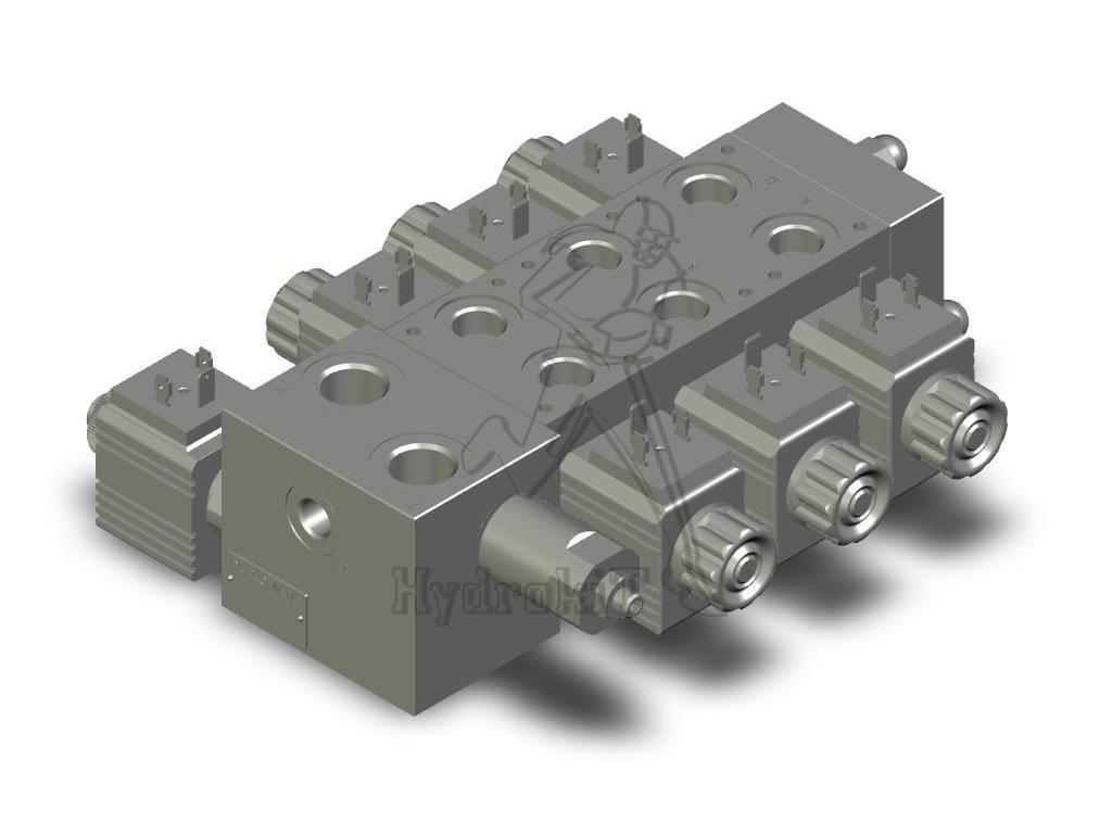 Compact electric stackable distributor – 3 D/A A&B closed - 40L/min - 24vdc