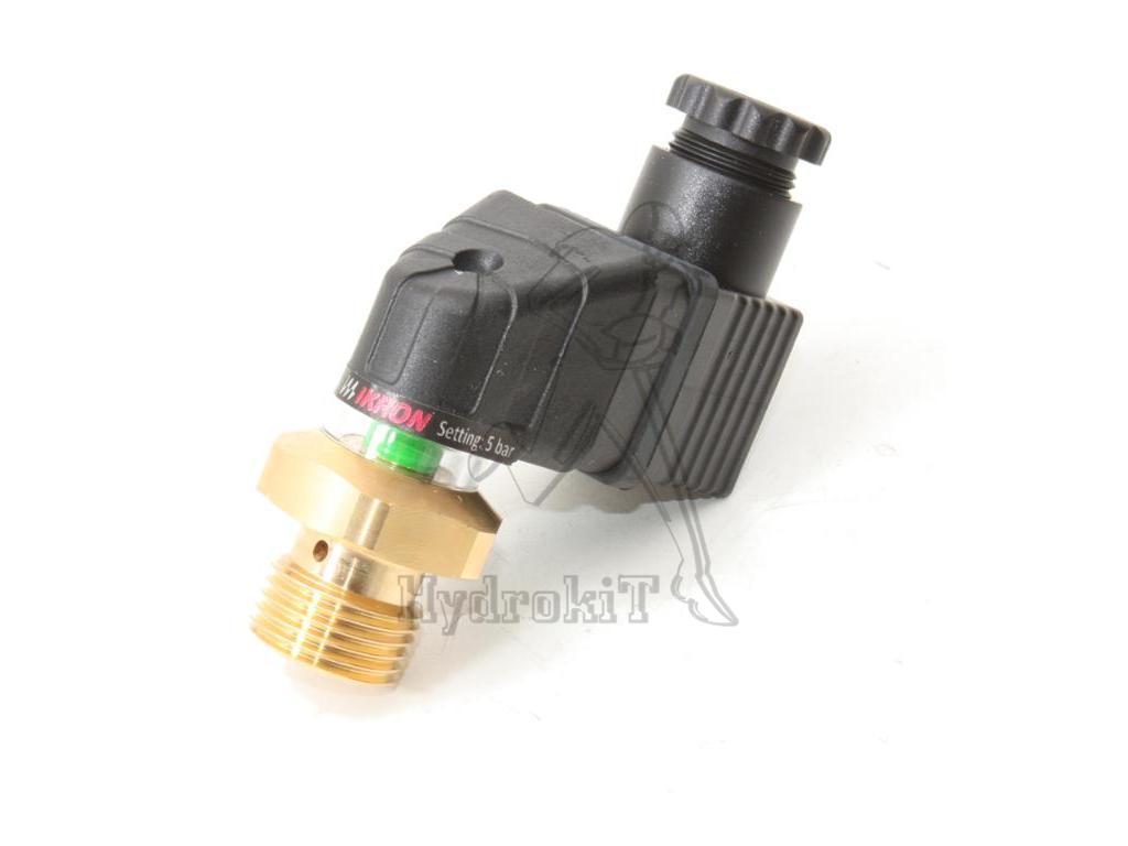 Hydraulic electric and visual clogging indicator with by-pass