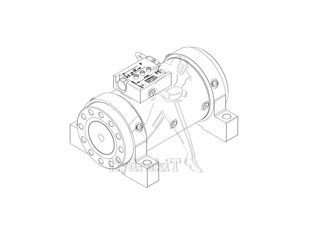 Rotating cylinder HELAC L30-17- 180° 1900 Nm mounting feet S1 + valve