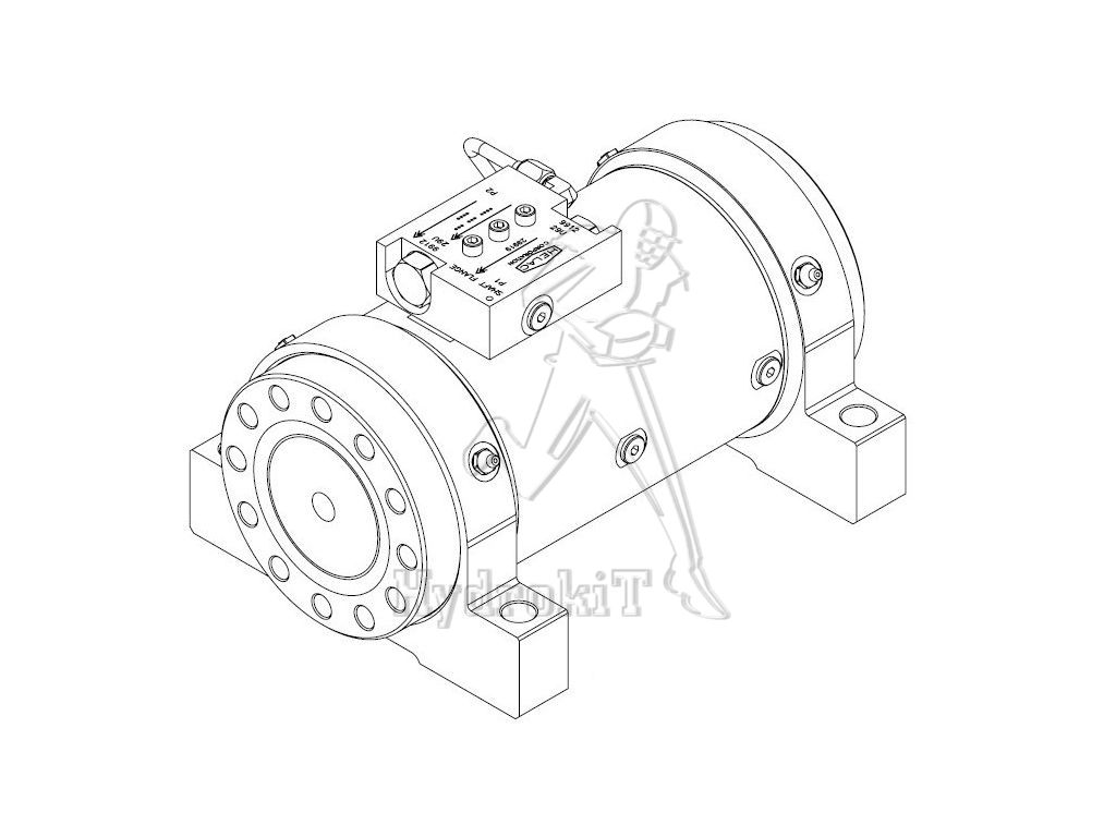 Rotating cylinder HELAC L30-17- 180° 1900 Nm mounting feet S2 + valve