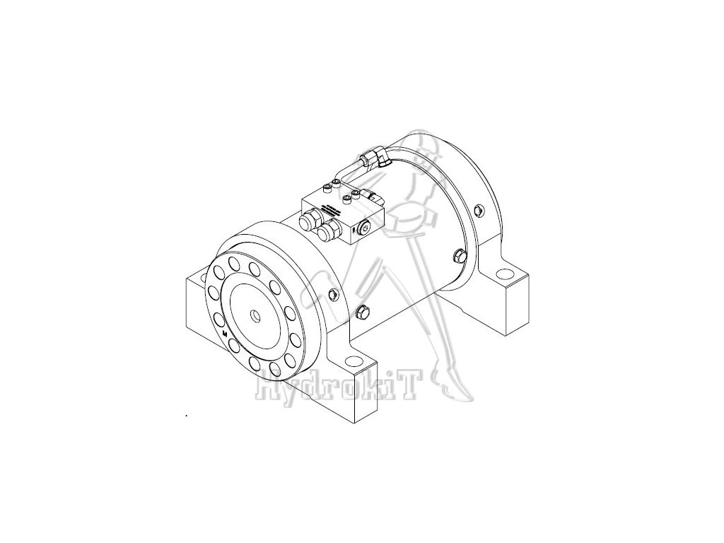 Rotating cylinder HELAC L30-65- 180° 7300 Nm mounting feet S1 + valve
