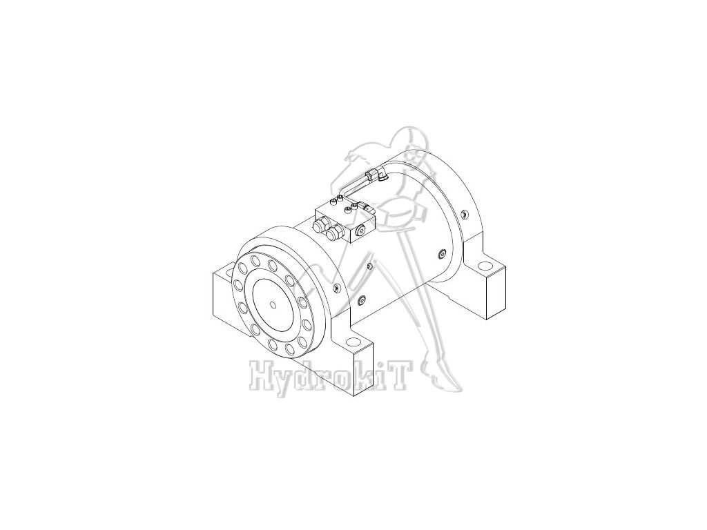 Rotating cylinder HELAC L30-95- 180° 11000 Nm mounting feet S2 + valve